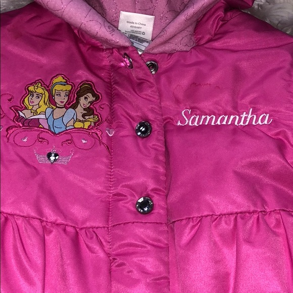 Disney | Jackets & Coats | Princess Puffer Jacket Personalized Size 56 ...